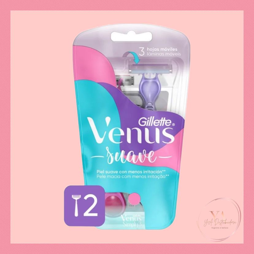 Aparelho de Depilar Gillette Venus Suave Simply 3 Feminino C/2 Unidades ...