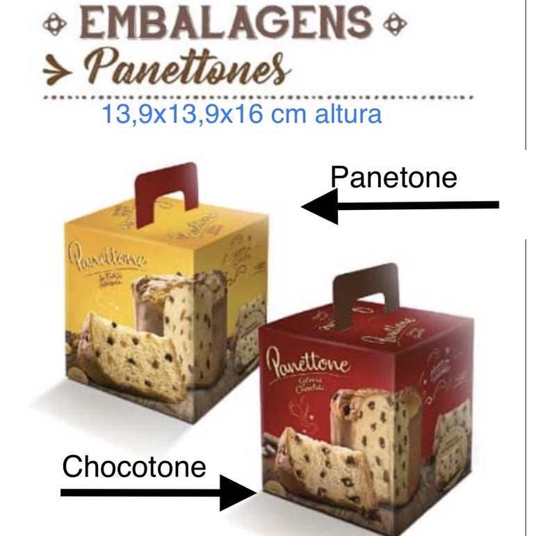 10 Embalagem Caixa Panetone Frutas Ou Chocotone 500g Natal 2023 Pris