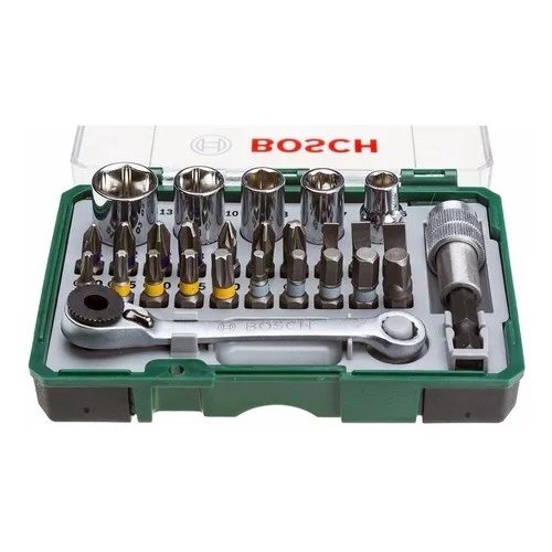 Kit Bosch Bits Soquete Chave Catraca 27 Peças - Original 2607017160 ...