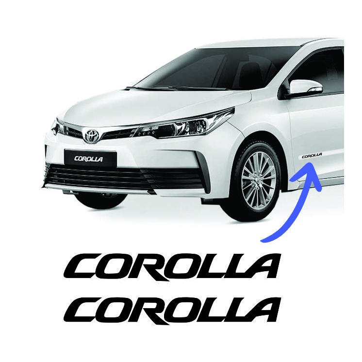 Par De Adesivos Escrita Friso Lateral Toyota Corolla | Shopee Brasil