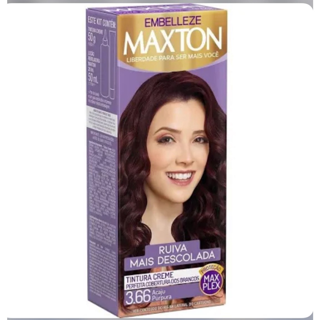 Tinta De Cabelo Maxton Acaju Púrpura 3.66 | Shopee Brasil