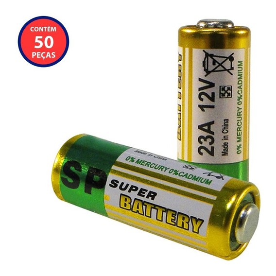 Pilha Alcalina Bateria 12v A23 Caixa 50 Unidades | Shopee Brasil