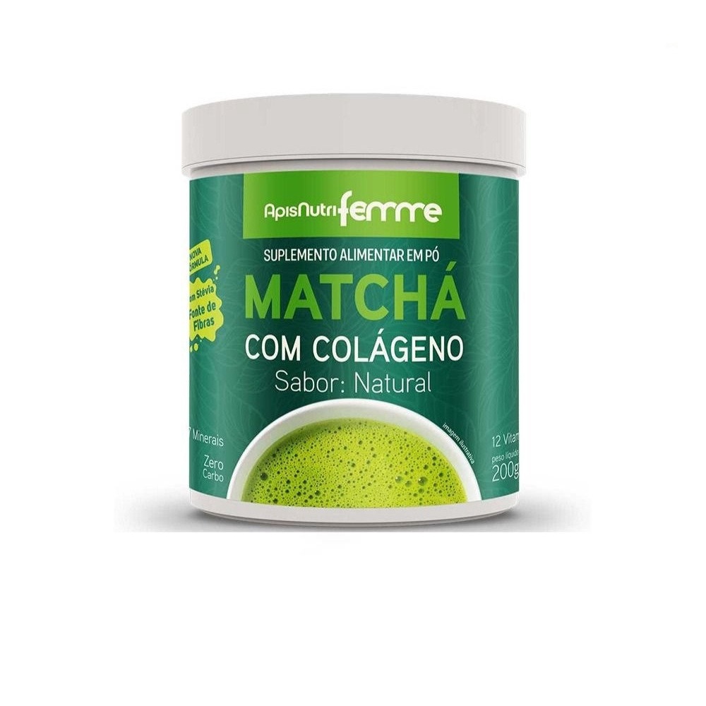 MATCHA COM COLÁGENO NATURAL APISNUTRI 200G | Shopee Brasil