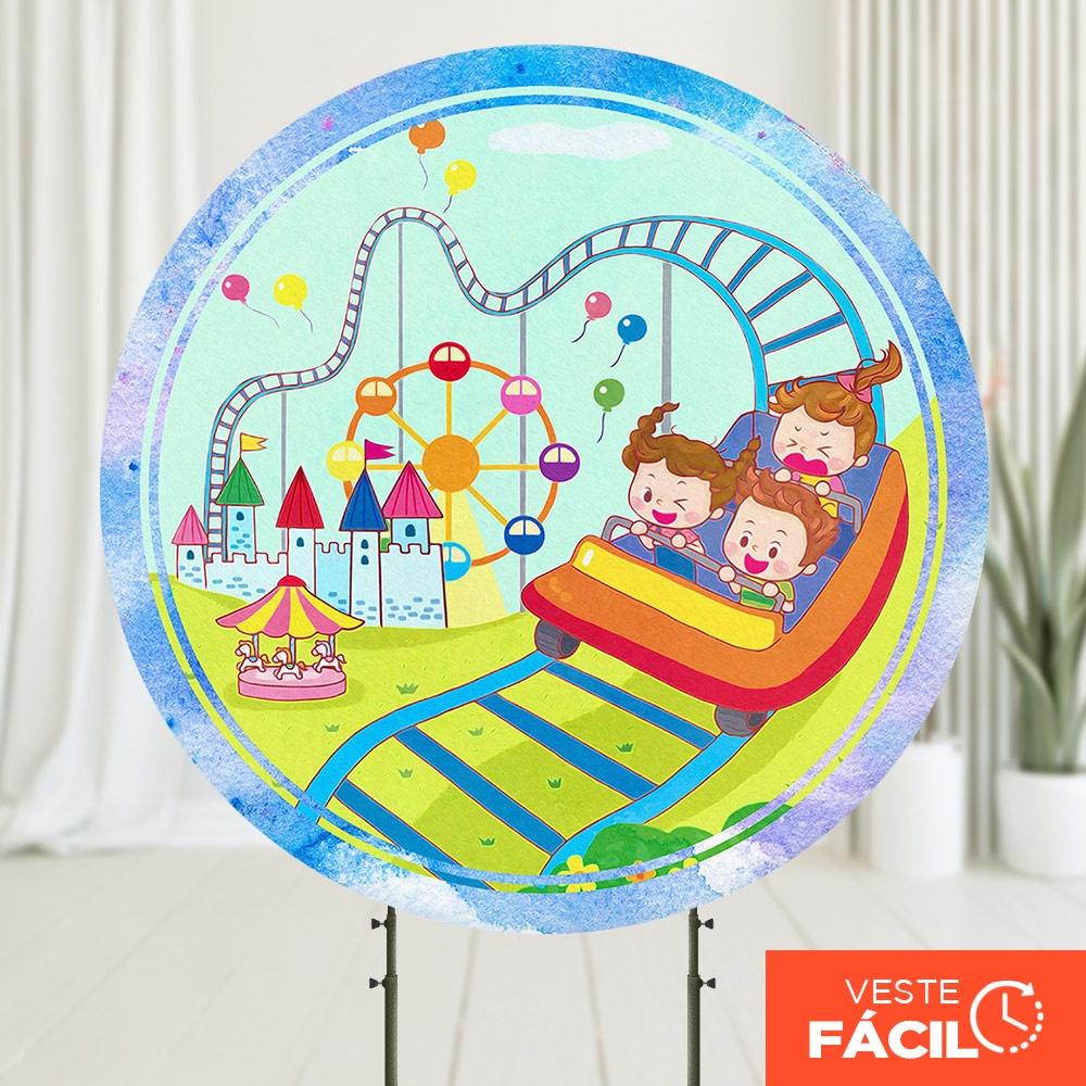 Painel Redondo Parque de Diversão em tecido 1,50m com Elástico para ...