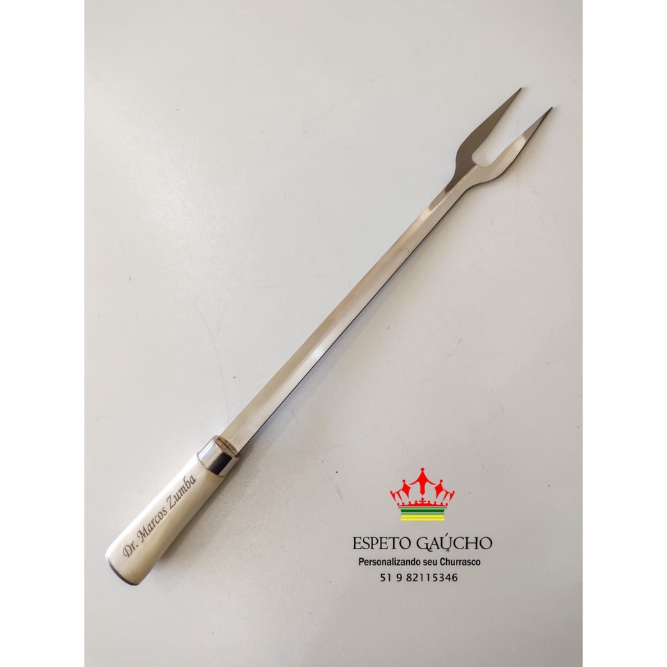 Garfo P/ Churrasco Cabo De Osso Personalizado A Laser | Shopee Brasil