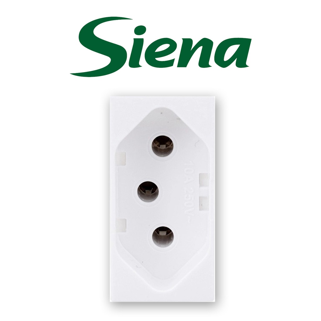 Módulo Tomada 2P+T 10A Branca Linha Siena - Alumbra | Shopee Brasil