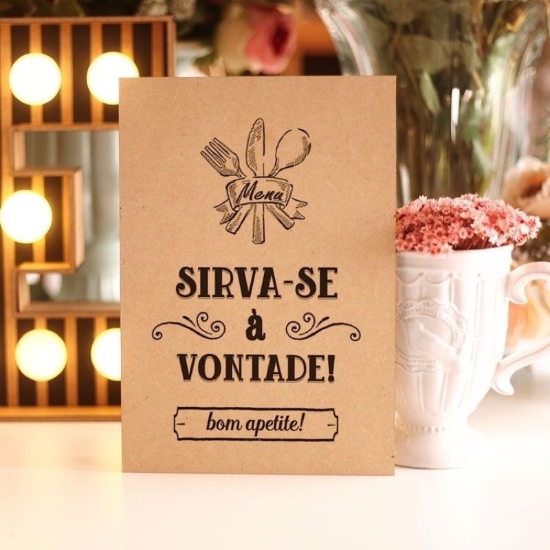 Placa decorativa para casamento Festas Sirva-se a vontade | Shopee Brasil
