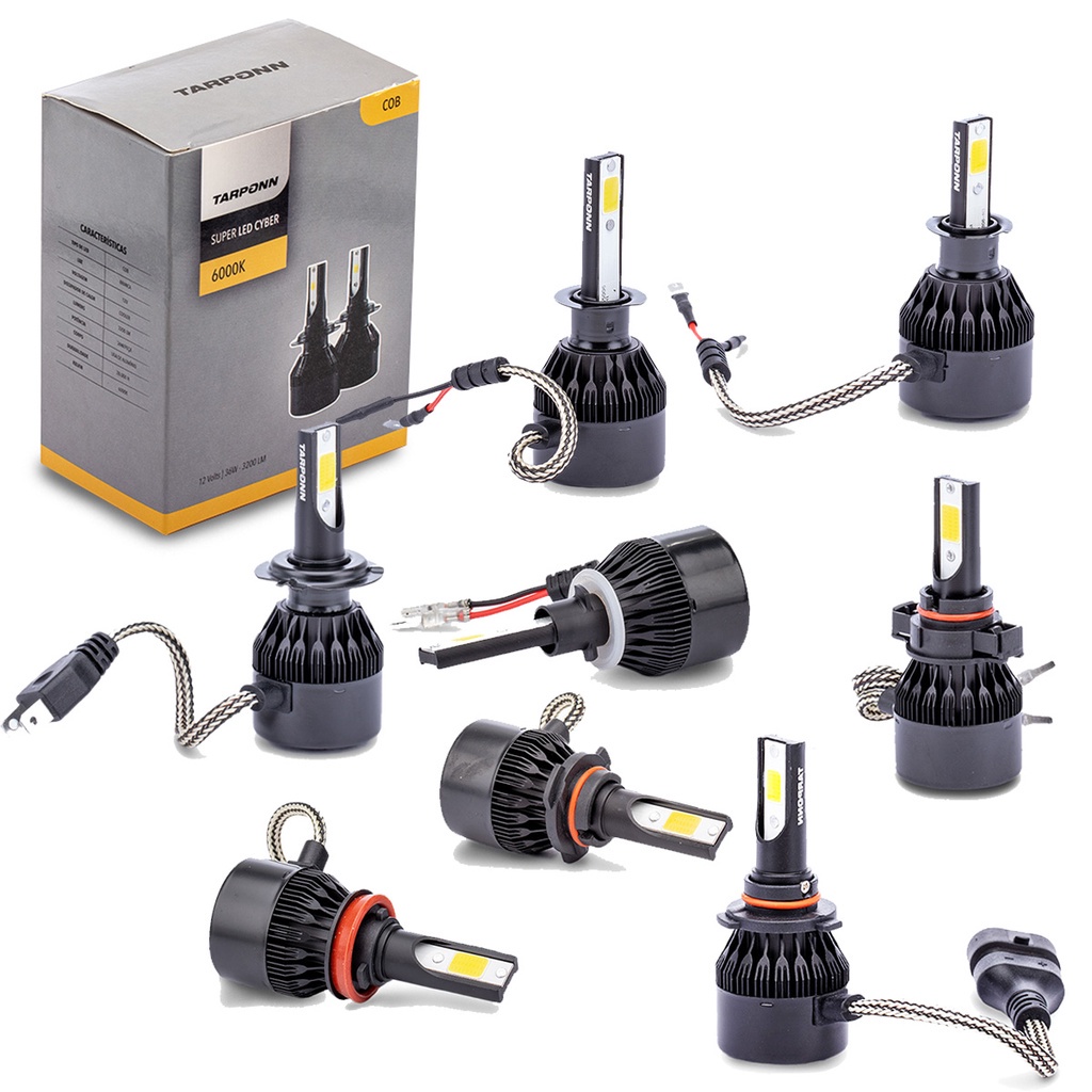 Kit Super LED Cyber 6000K 6400 Lúmens 36W - 12V | Shopee Brasil