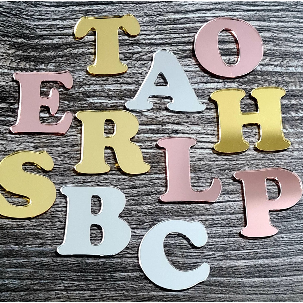 Letras 4cm Acrílico Espelhado - Cooper Black | Shopee Brasil