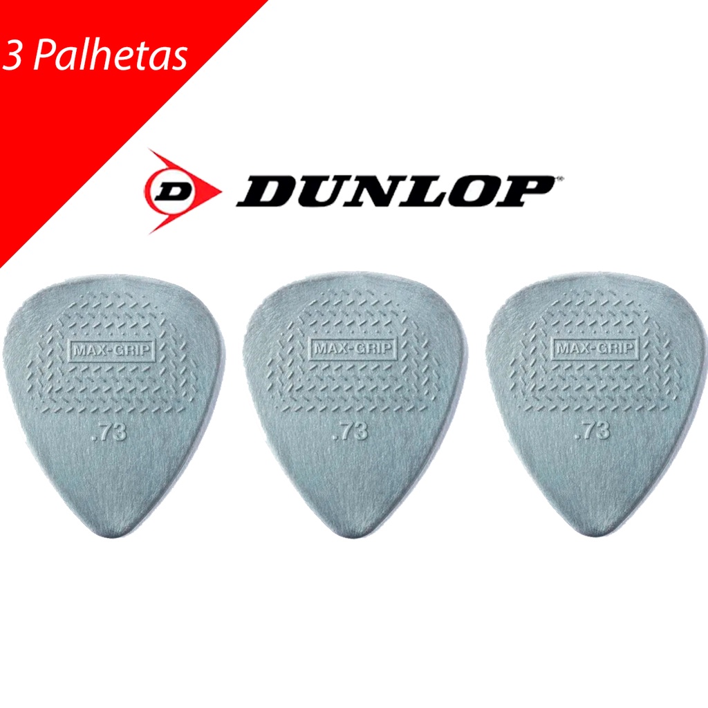 Kit 3 Palhetas Maxgrip Nylon Standard 449P Dunlop - Cinza | Shopee Brasil