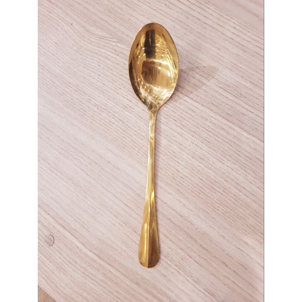 COLHER PARA SERVIR DE AÇO INOX POSITANO DOURADA 26CM- LYOR | Shopee Brasil