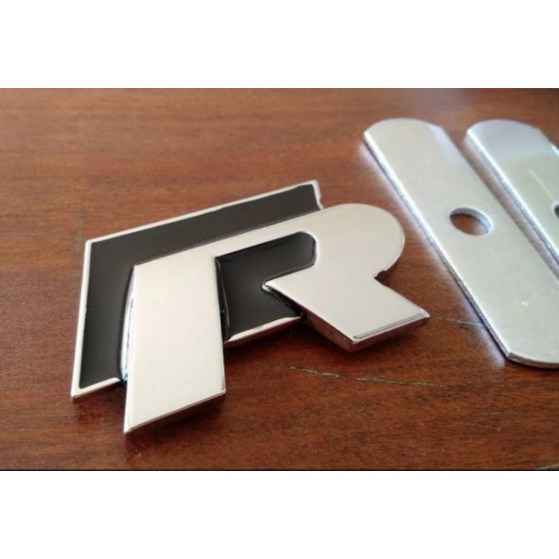 Emblema Vw R-line logo "R" Gol Fusca Jetta Passat Fox cor Preto ...