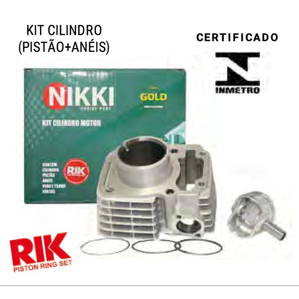 Kit cilindro motor titan fan bros 150 nikki com aneis rik std | Shopee ...