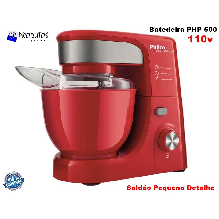 Batedeira Planetária Philco PHP500 Turbo 11velocidades Vermelha | Shopee Brasil