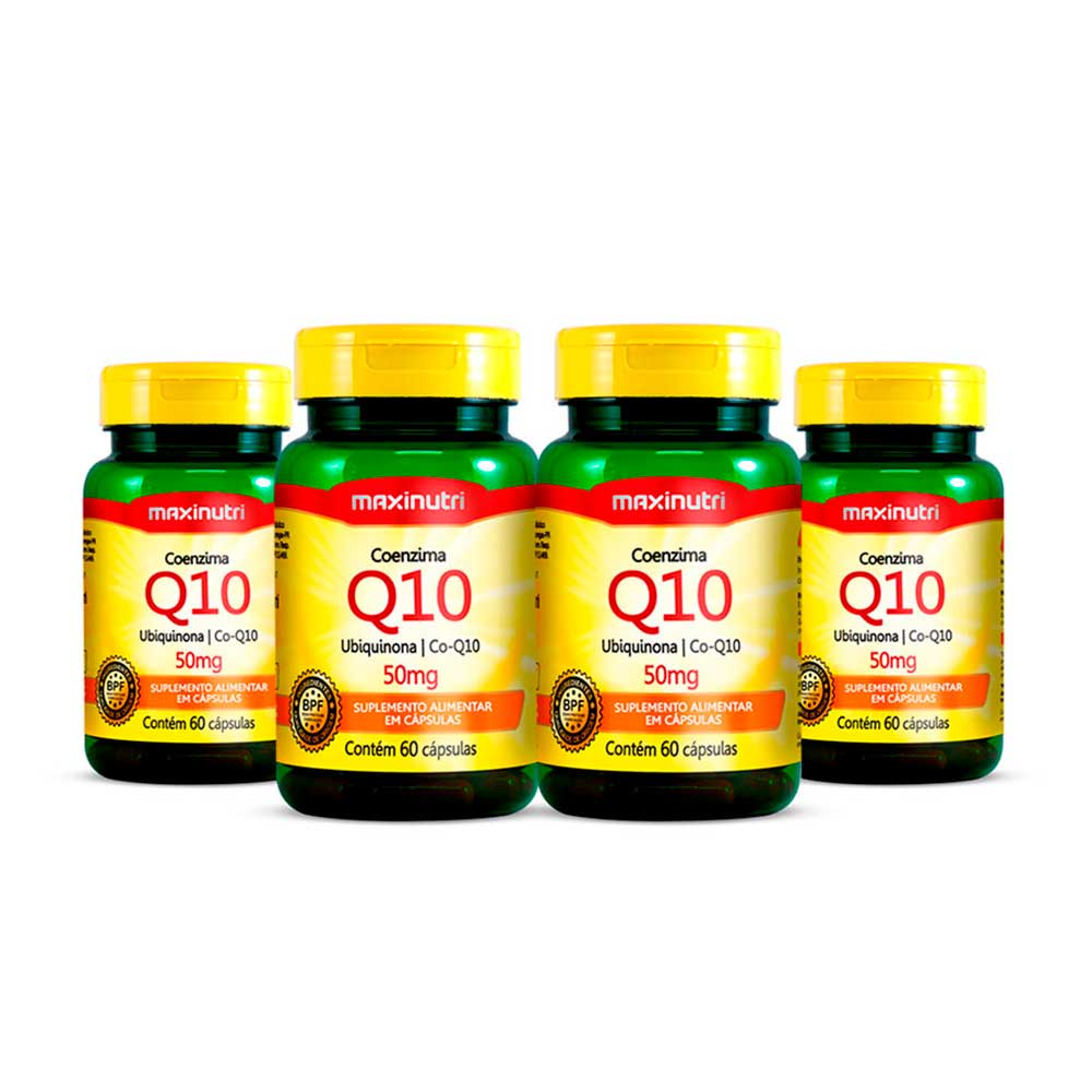 Kit 04 Coenzima Q10 50mg com 60 Capsulas Maxinutri | Shopee Brasil