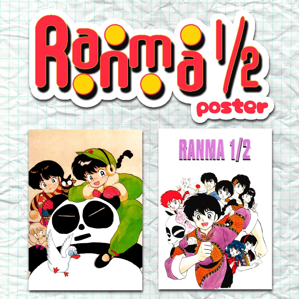 Poster Ranma 1/2 Meio ♡ Poster A4 Adesivo Material Escolar Caderno ...