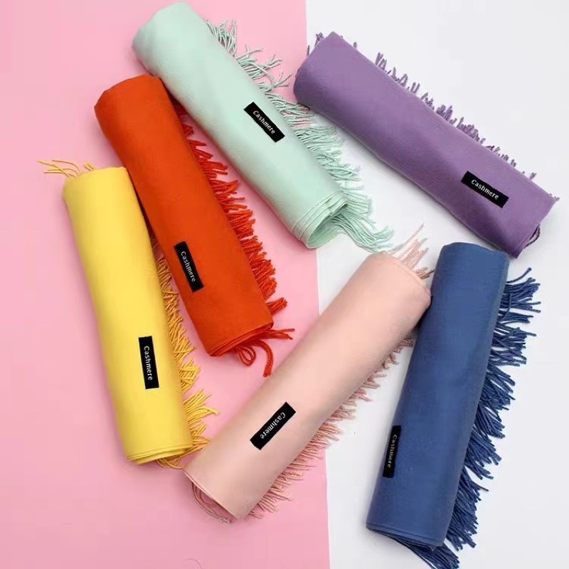 Cachecol lisa de 120～230g com franjas pronto para entrega | Shopee Brasil