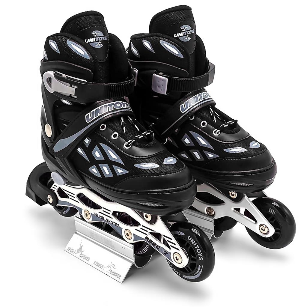 Patins Inline Semi Profissional Base Aluminio Preto Abec 7 - Unitoys ...