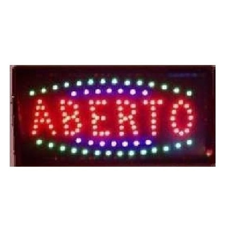 LETREIRO ESCRITO ABERTO 110 PAINEL EM LED OTIMA VISUALIZAÇÃO | Shopee ...