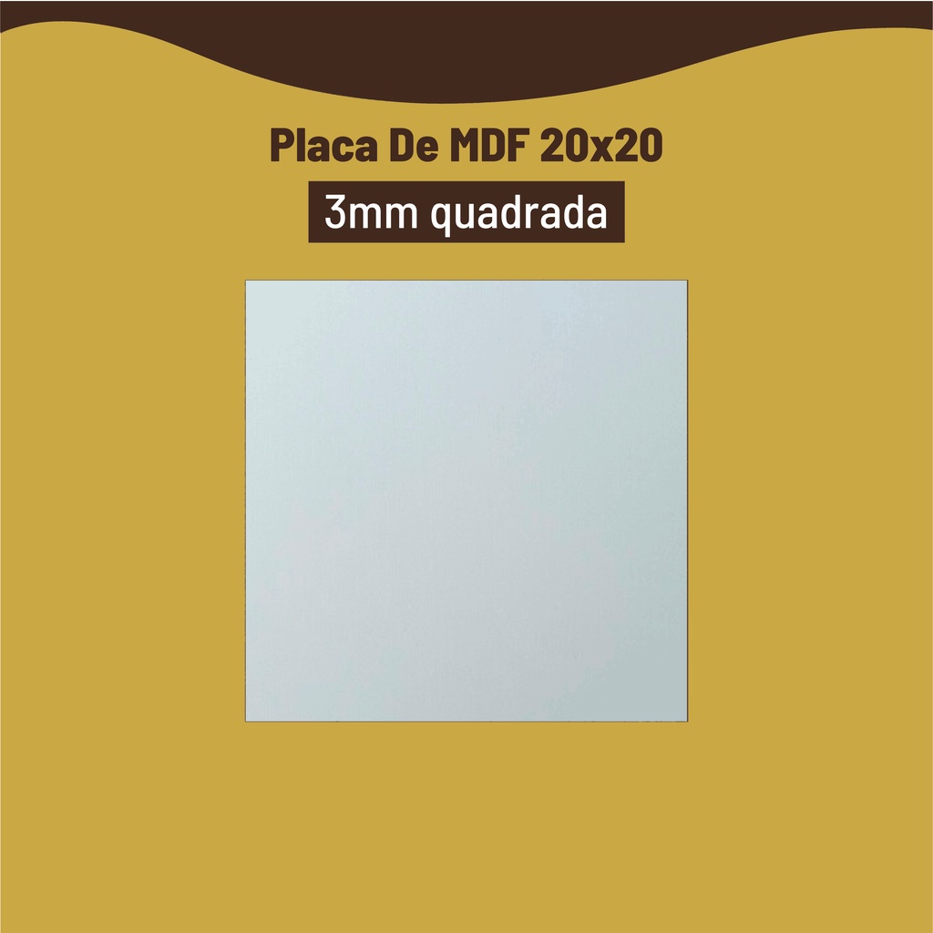 PLACA DE MDF 20X20 RESINADA PARA SUBLIMAÇÃO 3MM PACOTE COM 10 UNIDADES ...