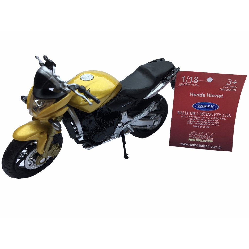 Miniatura Moto Honda Hornet Esportiva Welly | Shopee Brasil