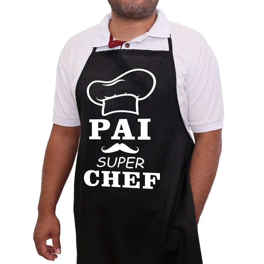 Avental Pai Super Chef Churrasqueiro Presente Pai | Shopee Brasil