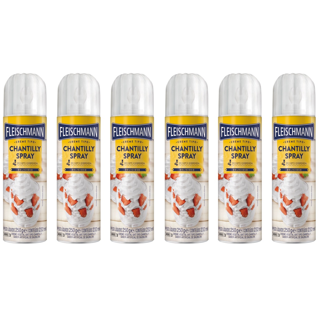 Creme Chantilly Spray Kit 6 Unidades 240ml - Fleischmann | Shopee Brasil