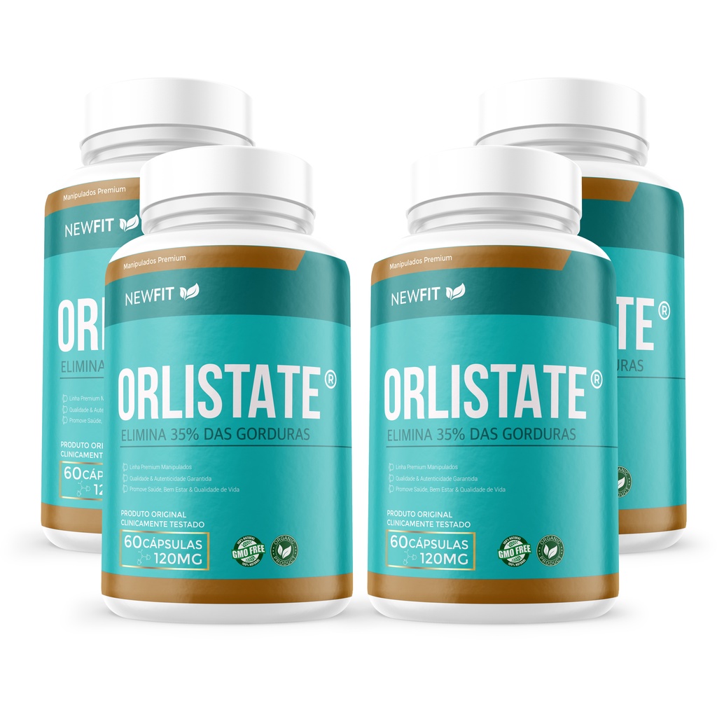 Orlistate 120mg kit 4 Potes 240 Cápsulas -Removedor de Gorduras- Envio ...