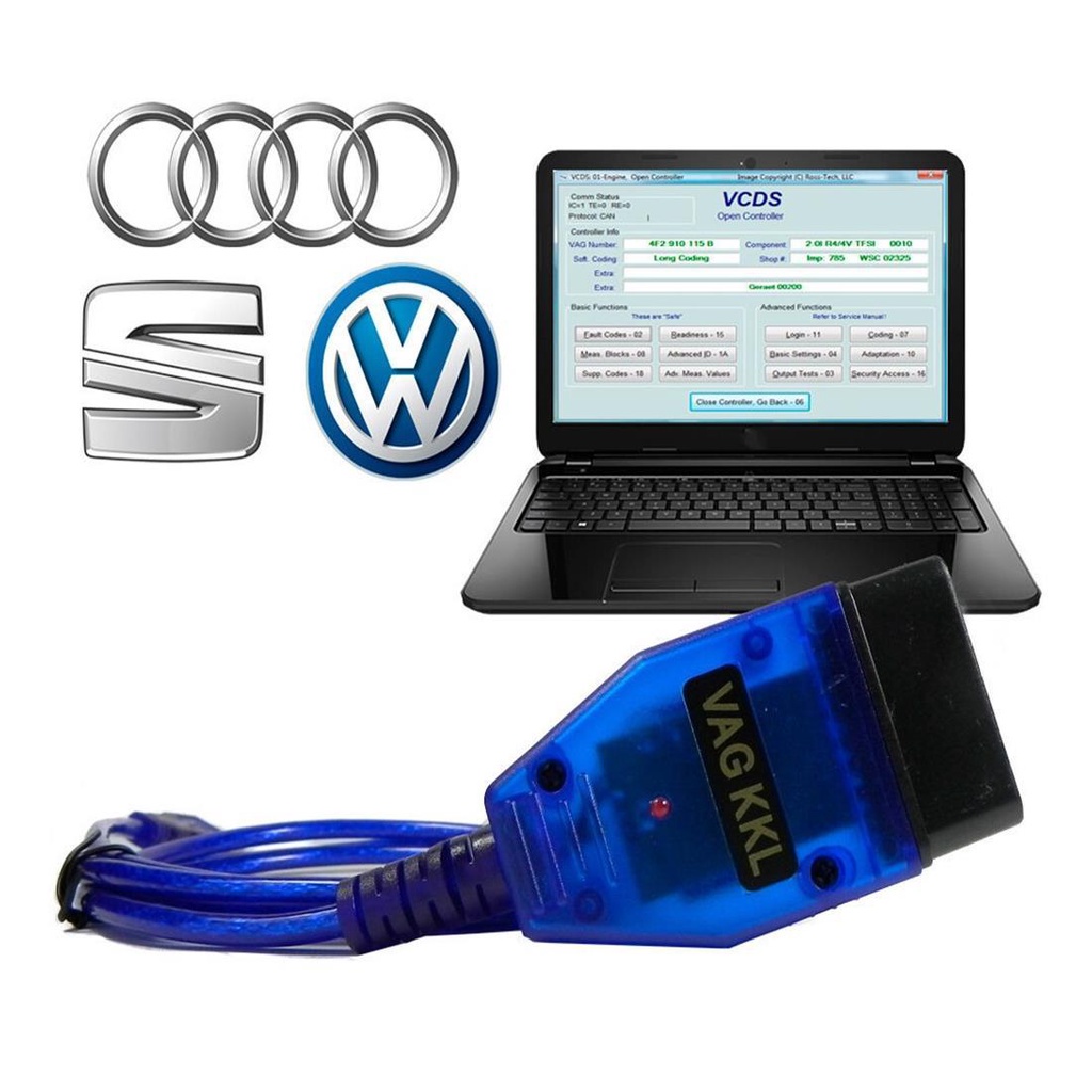 Scanner Vagcom Obd2 Automotivo Usb Vag Kkl Vw Audi Software - Faz a Boa!