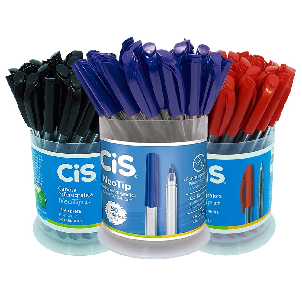 Caneta Esferográfica NeoTip CIS 0.7 mm 50 Unidades | Shopee Brasil
