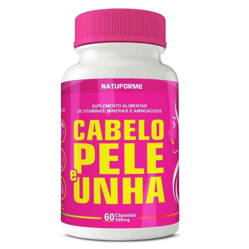 Cabelo Pele e Unha 60 Cápsulas 500mg | Shopee Brasil