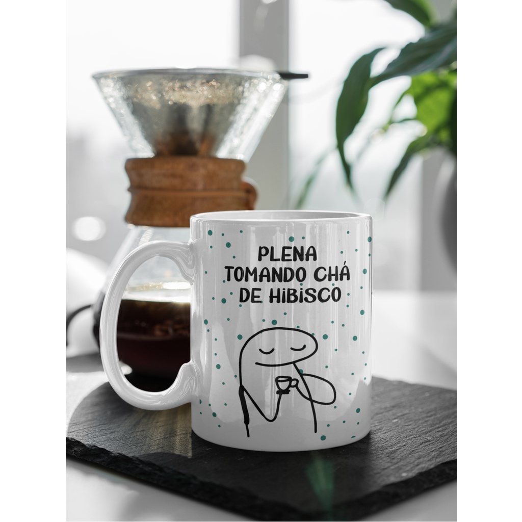 Caneca personalizada branca meme flork florky frase chá de hibisco ...