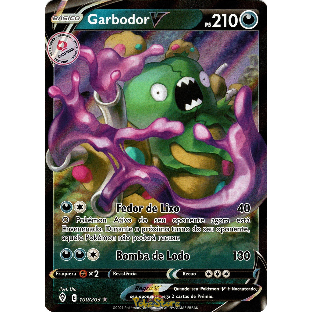Carta Pokemon Garbodor V Português 100/203 Card Original Copag Céus Em ...