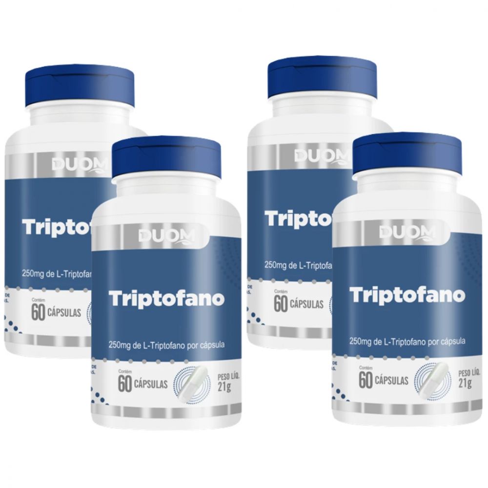 Kit com 4 Triptofano60 Cápsulas Duom- 250mg (auxilia no Metabolismo ...