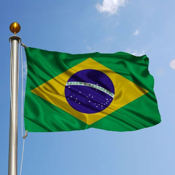 Bandeira do Brasil Grande 1,5mt por 90cm para Mastro e Parede com Cores ...