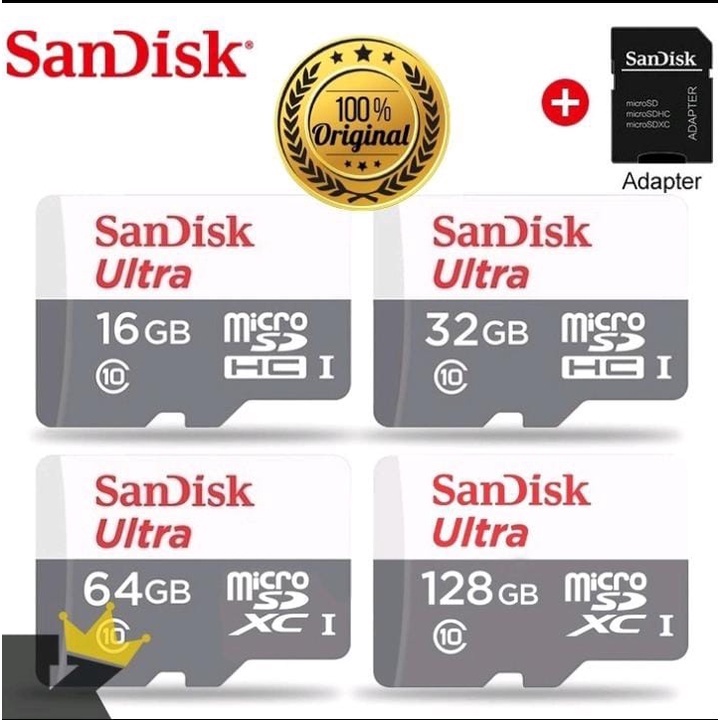 Cartão de Memoria Sandisk 100% Original 16gb 32gb 64gb 128gb Sandisk Micro Sd Ultra Classe 10 ...