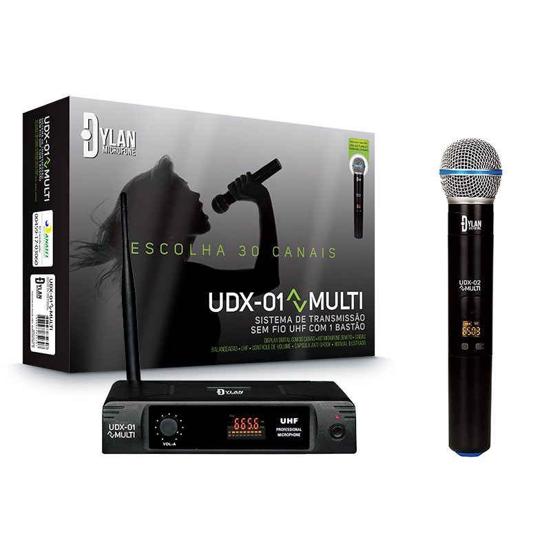 Microfone Sem Fio Dylan Uhf Digital 30 Canais Udx 01 Multi. | Shopee Brasil