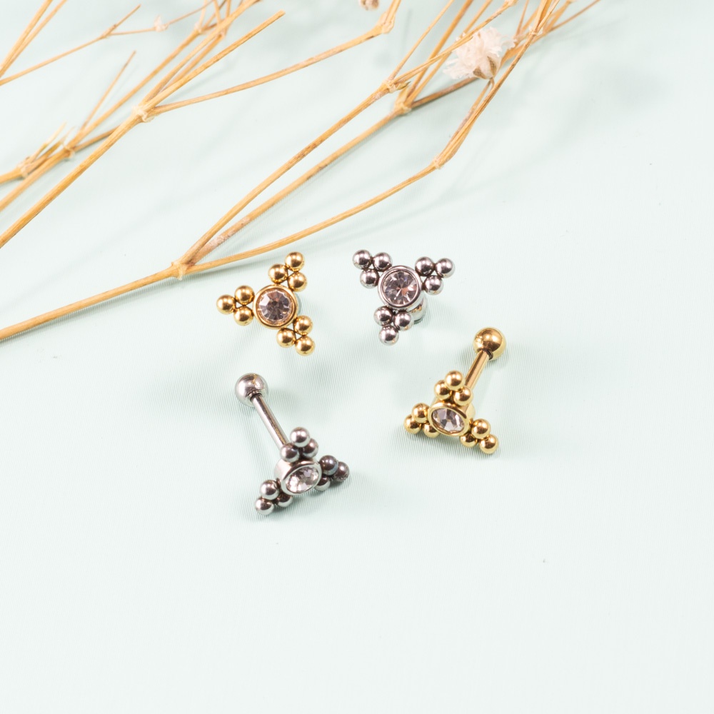 Piercing Mini Barbell Reto Aço Cirúrgico | Helix, Flat, Conch, Tragus ...