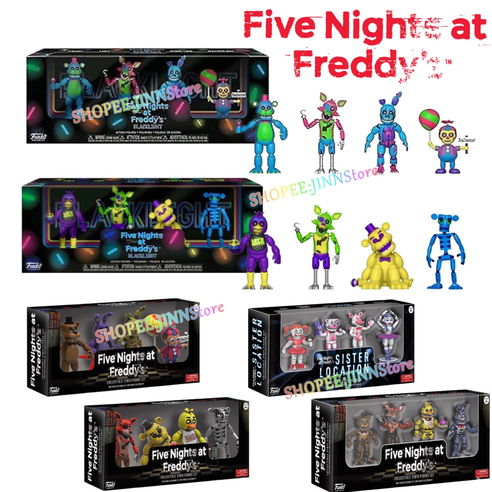JINN jogo FNAF brinquedos Nightmare Freddy Foxy Chica Bonnie Ballora ...