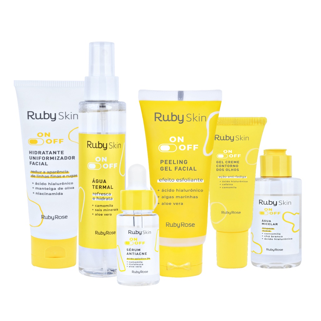 Linha Ruby Skin Care On + Off Kit Completo - Ruby Rose (6 Itens ...