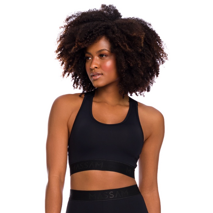 Top Massam Fitness Active Preto | Shopee Brasil