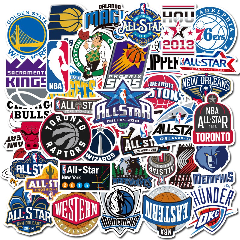 Y&P| 50pçs Conjunto de Adesivos do Logotipo da NBA | Shopee Brasil