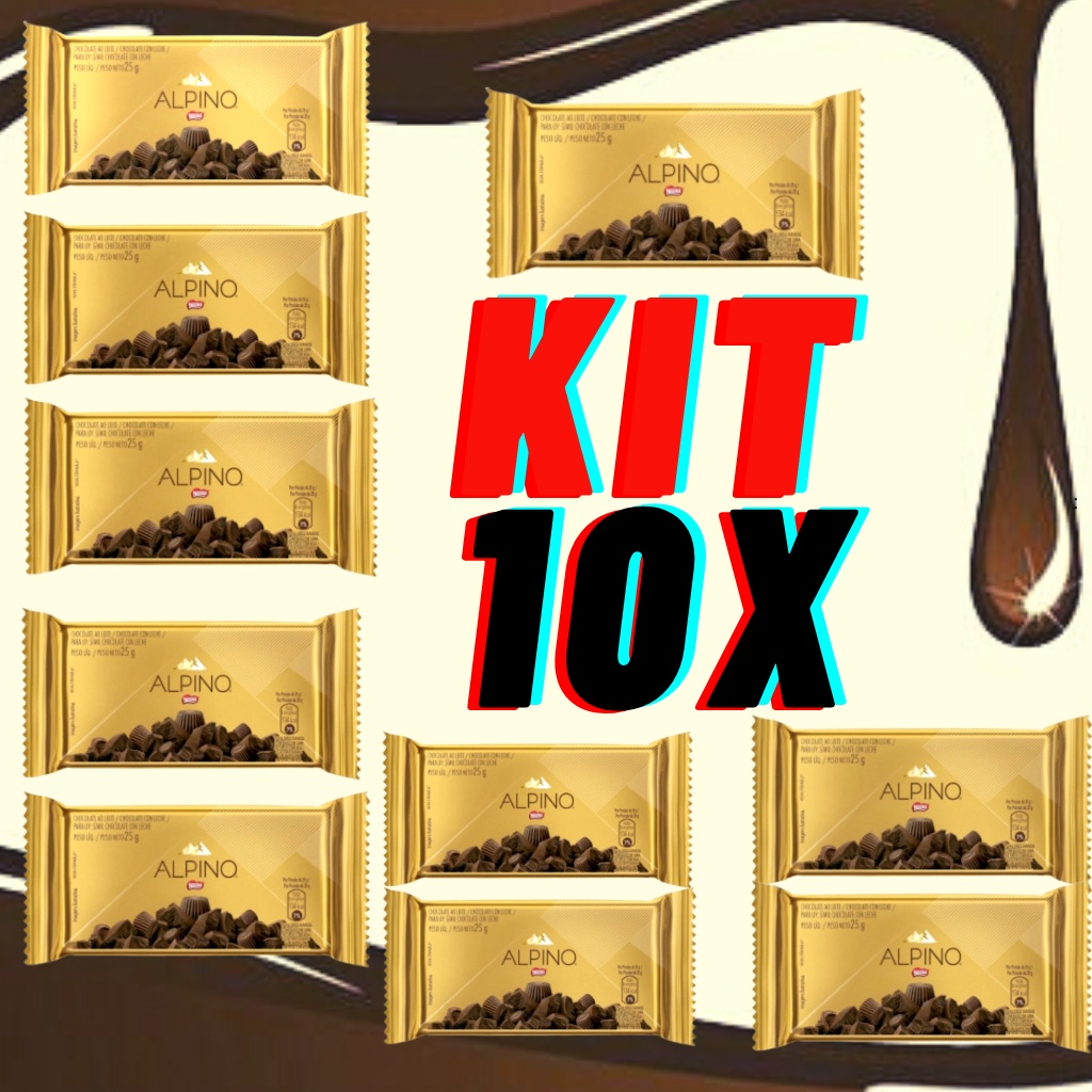 Kit 10 Unidades Chocolate Alpino Ao Leite 25g Cada - Nestlé | Shopee Brasil