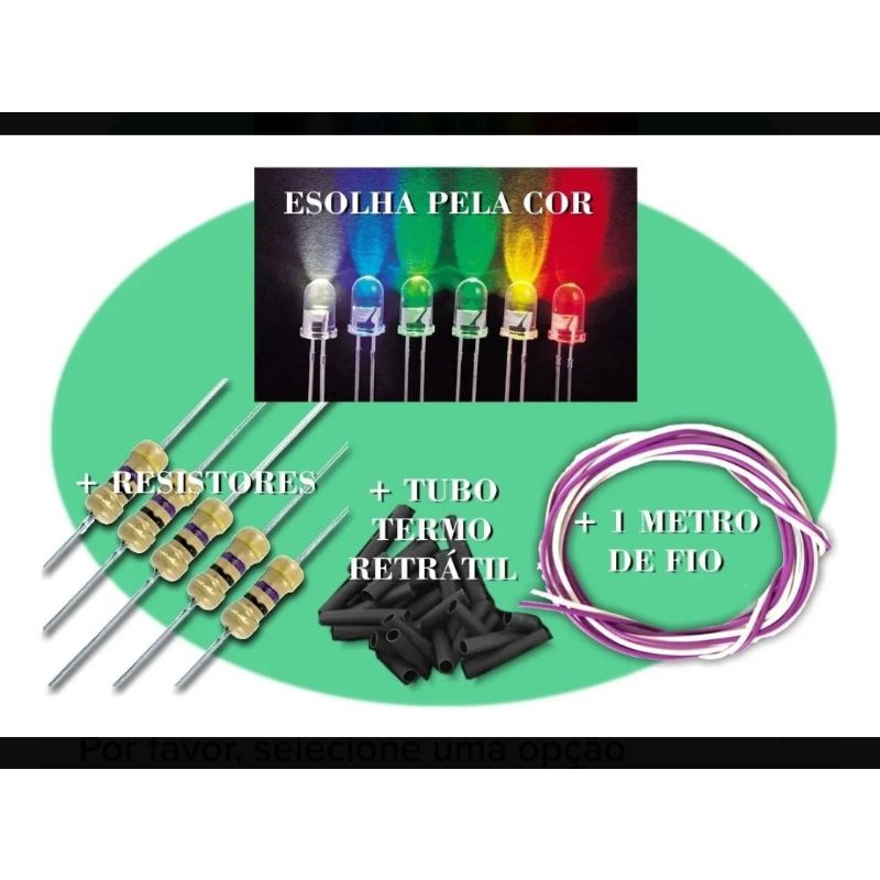 Kit 10x Led 3v 3mm Alto Brilho 10unidades Cores P Maquetes Diorama ...