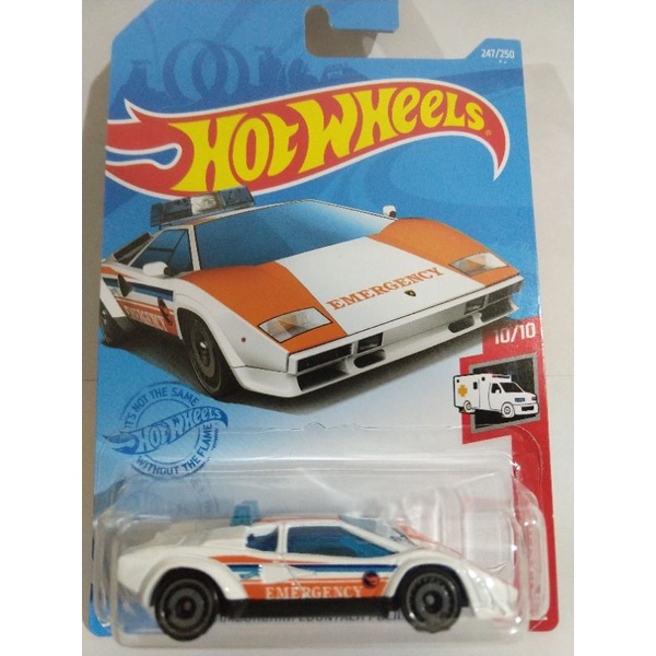 Hot Wheels Lamborghini Countach Police Car (T-hunt) | Shopee Brasil