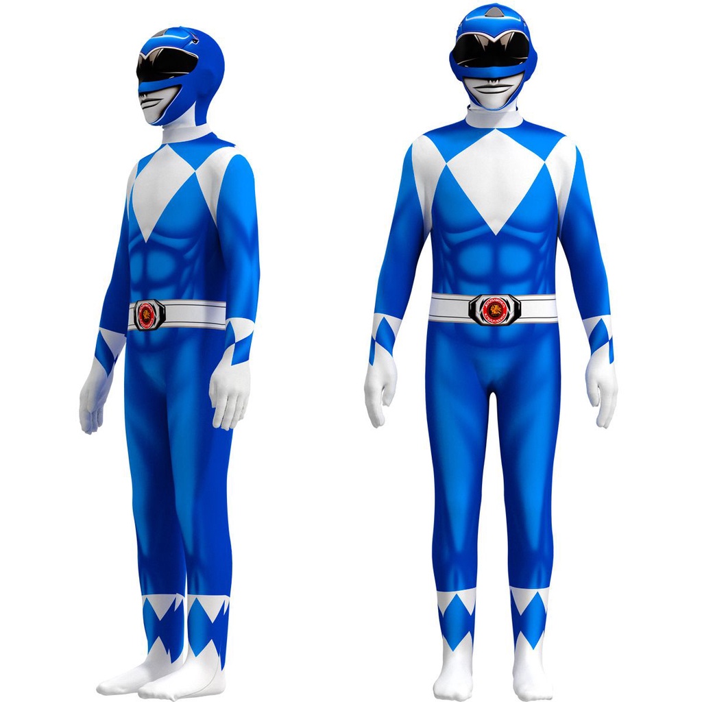 Power Rangers Jumpsuit Cosplay Costume Kids Adult Fancy Dress Party ...