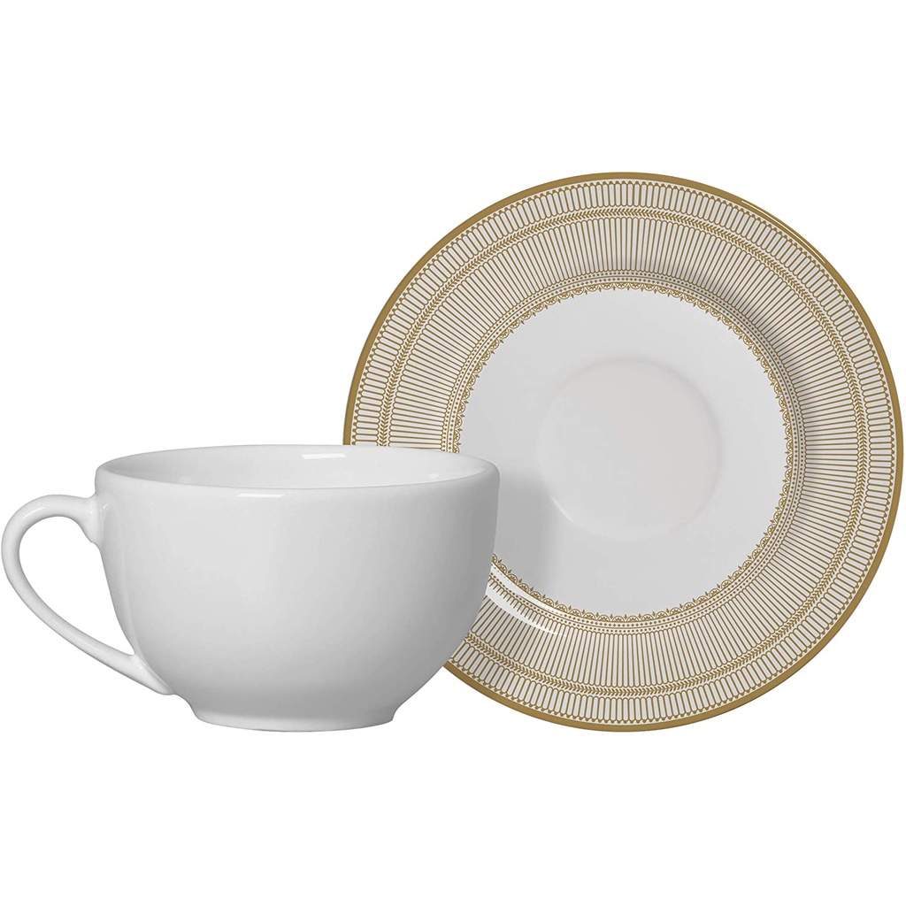 Xicara De Cha Com Pires Plissan Dourado 1o Classific. | Shopee Brasil