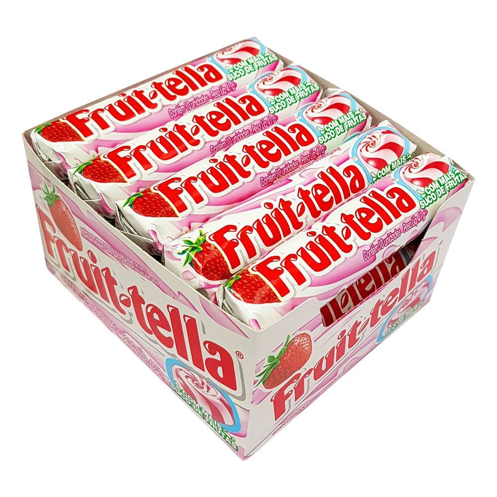 Display Fruit-Tella Morango 15 Unidades - Escorrega o Preço