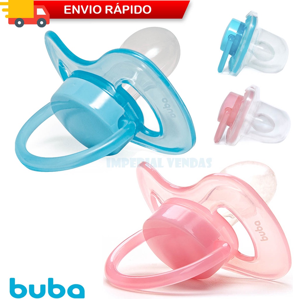 Chupeta Para Bebê Buba Comfort Bico Silicone Unitária Com Tampa ...