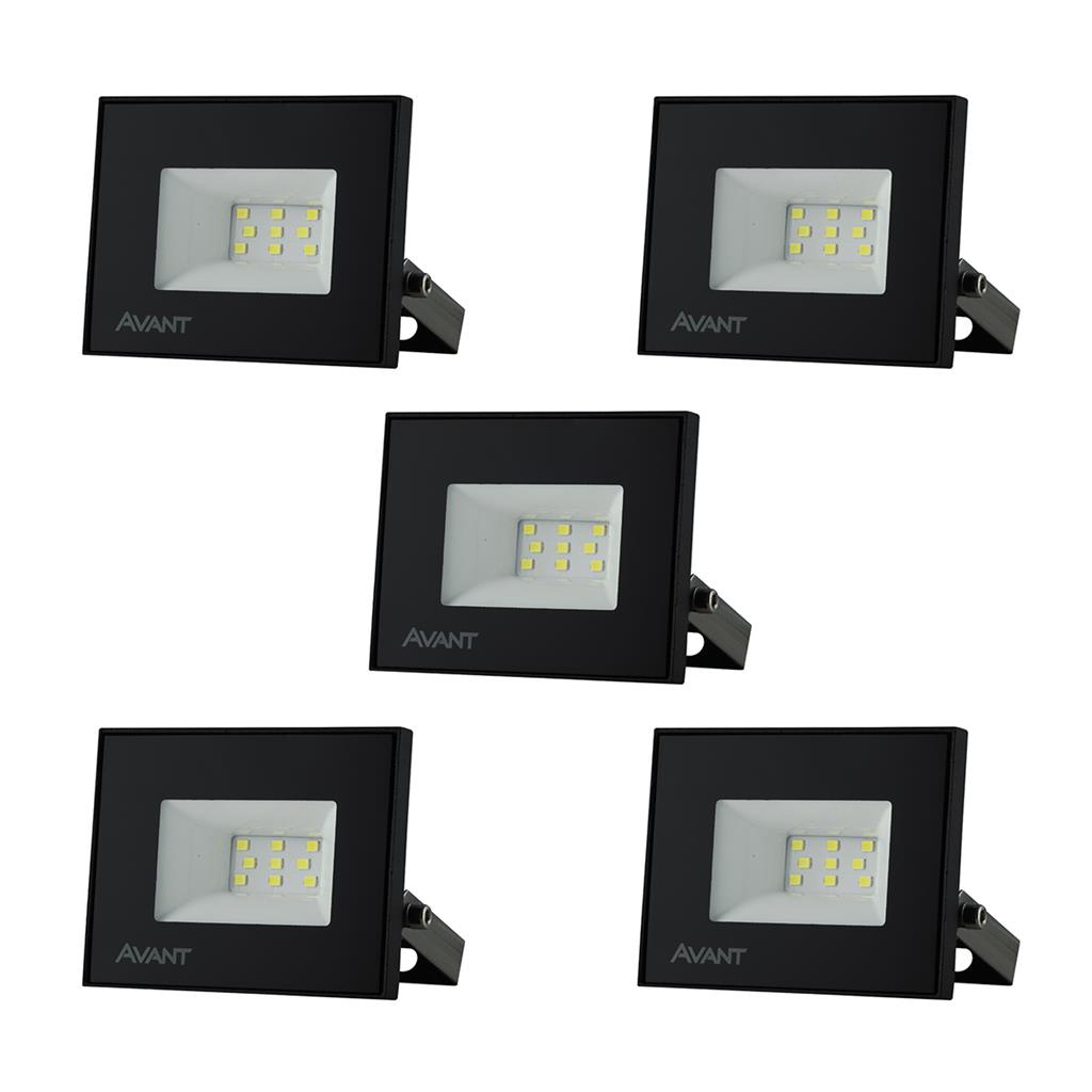 Kit 5 Refletores Led Slim10 Avant 750 Lumens 6500k 10w Ip65 | Shopee Brasil
